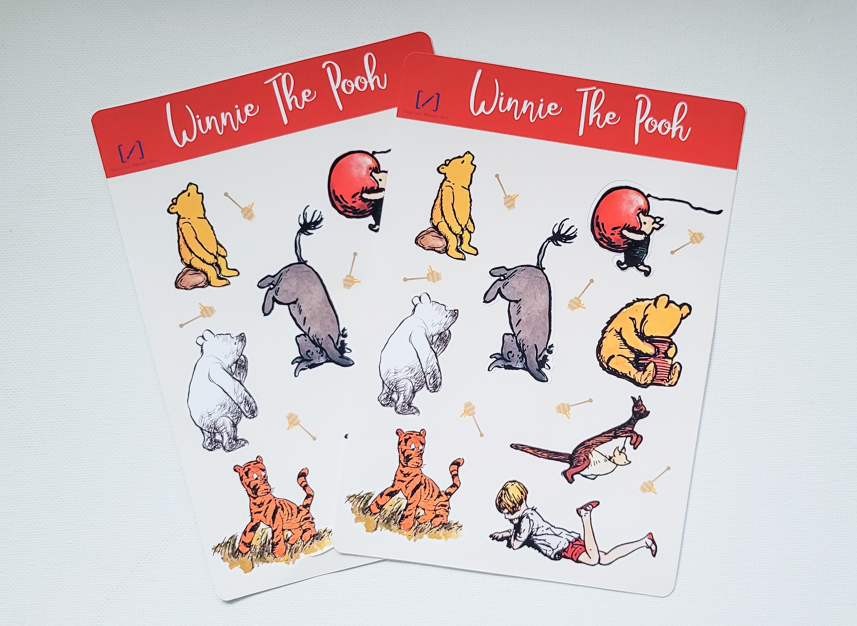 Classic Winnie the Pooh Sticker Sheet, AA Milne, Piglet Sticker ...