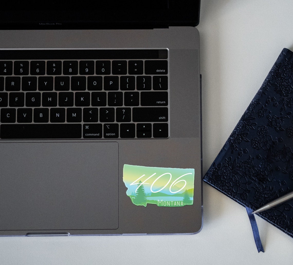 Montana 406 Sticker, Montana Vinyl Sticker, Montana Landscape Decal ...