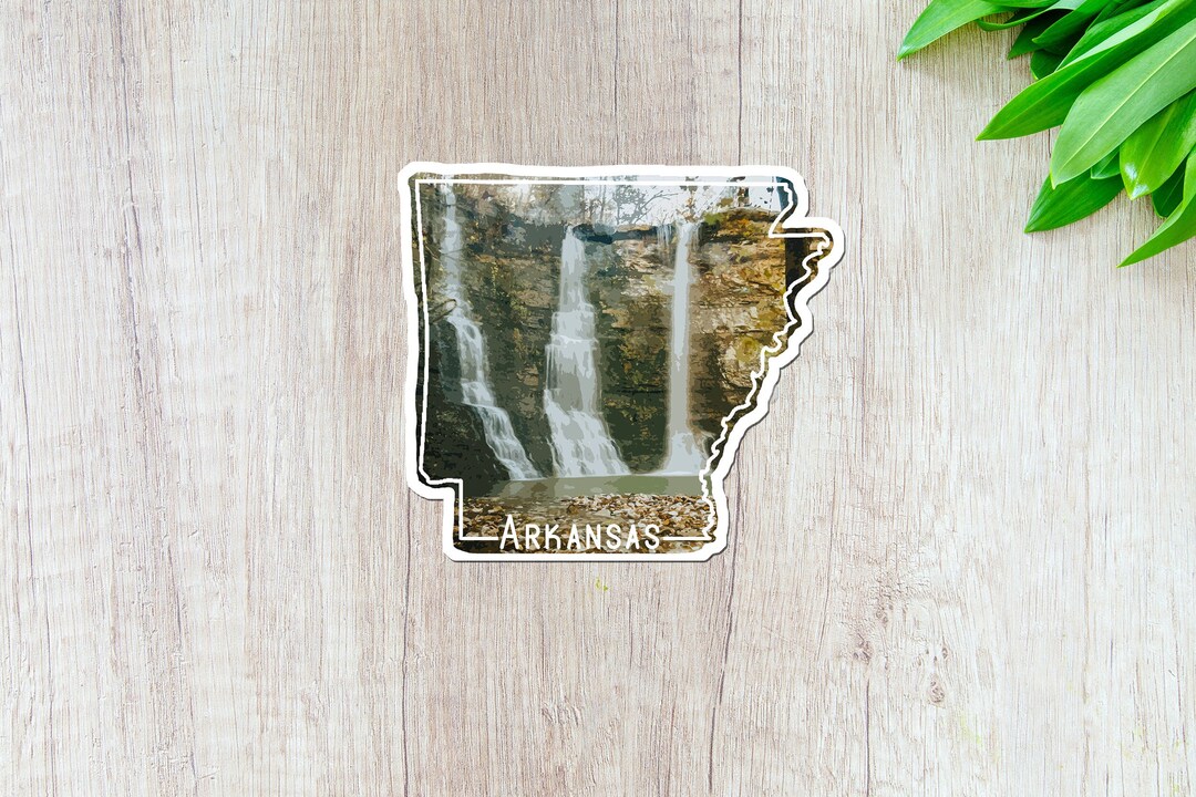 Arkansas State Sticker, Triple Falls, AR, Water Bottle Sticker, Laptop ...