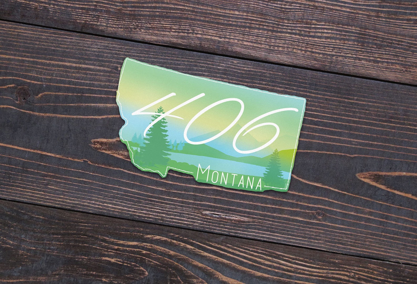 Montana 406 Sticker, Montana Vinyl Sticker, Montana Landscape Decal ...