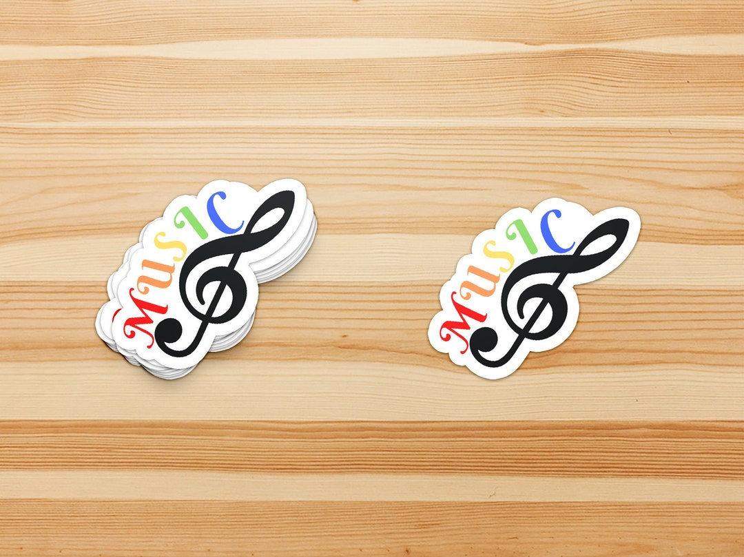 Rainbow Treble Clef Sticker: Water Resistant Vinyl Music Decal - Etsy