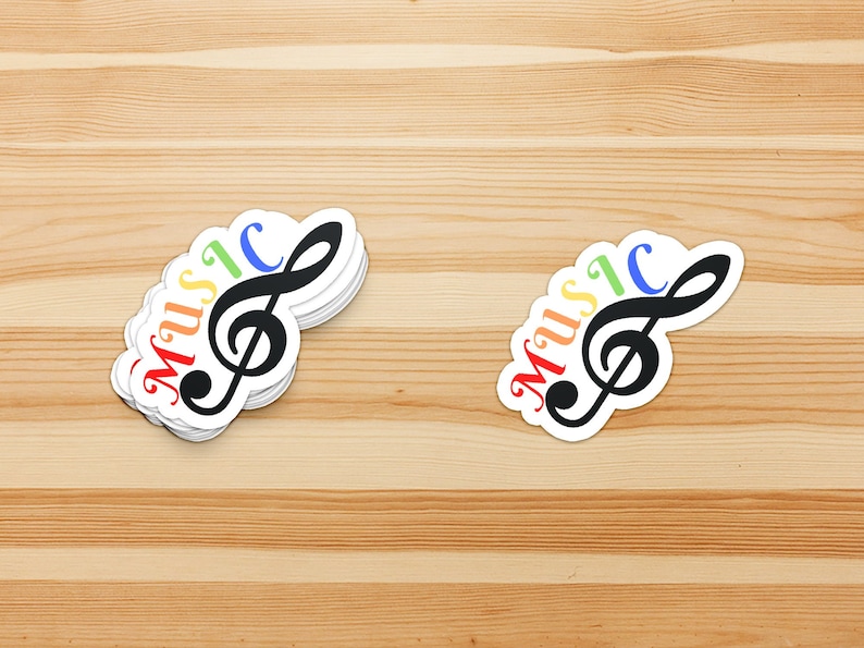 Rainbow Treble Clef Sticker: Water Resistant Vinyl Music Decal - Etsy