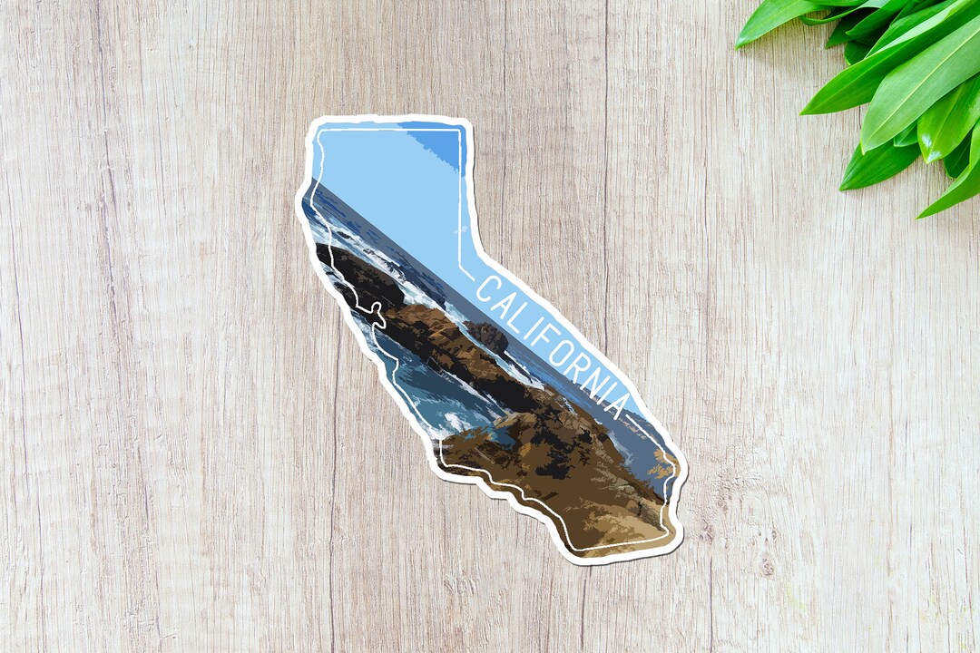 California State Sticker, Monterey Bay, Golden, High-quality, Laptop ...