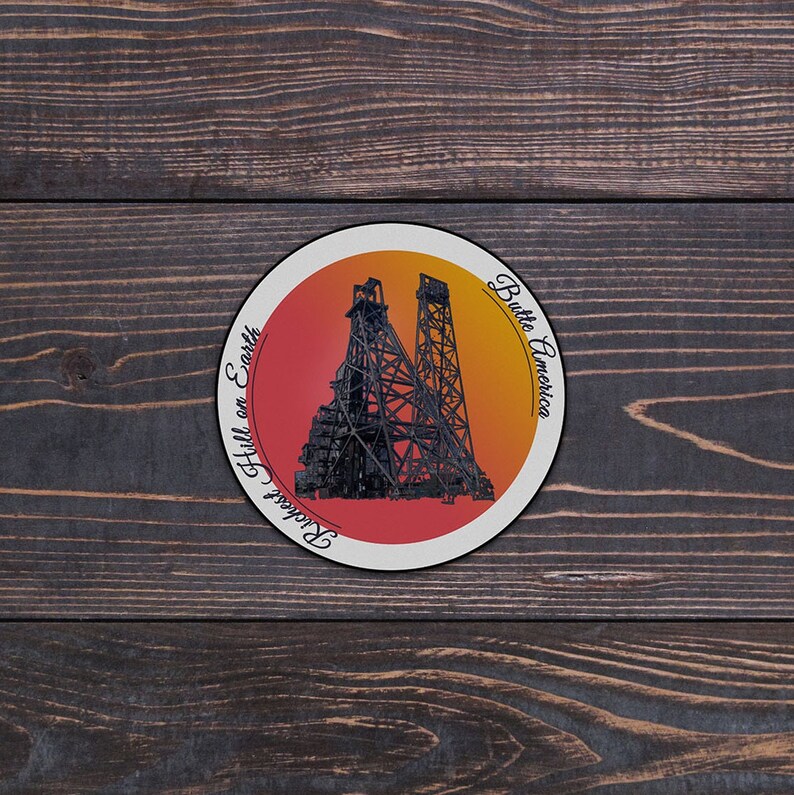 Butte Montana Head Frame Sticker, Mining Head Frame Sticker, Butte ...