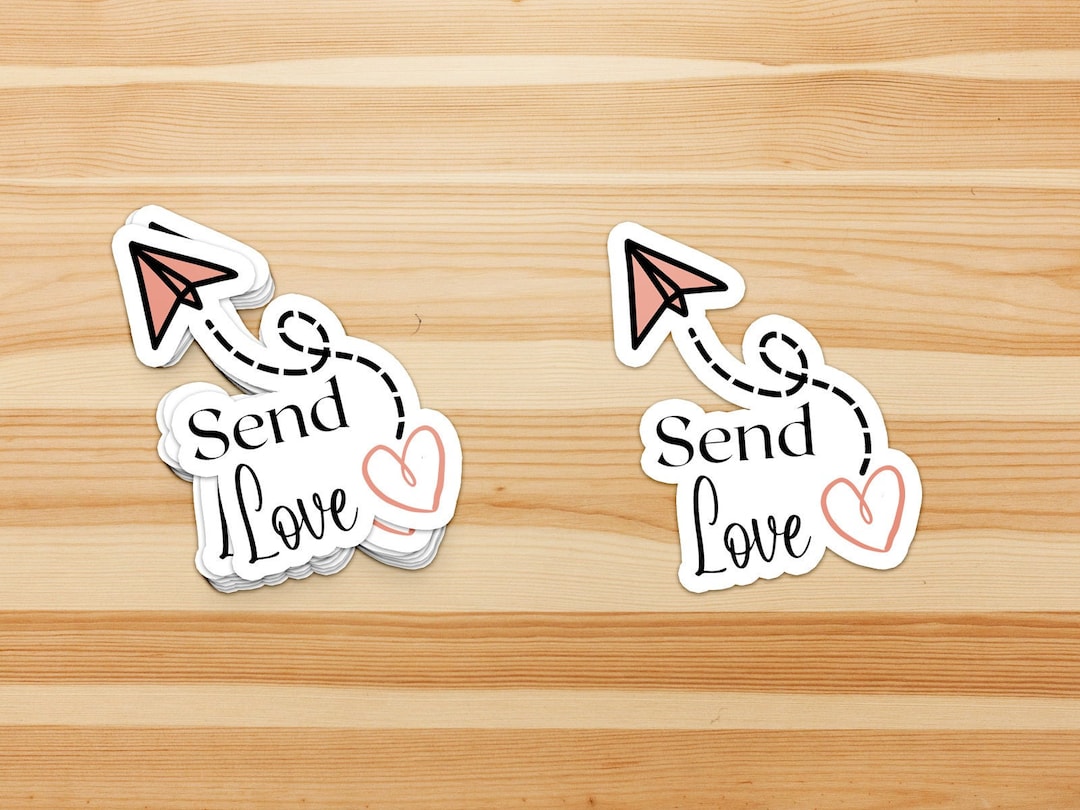 Send Love Paper Airplane Sticker, Cute Valentine's Day Sticker, Hearts ...