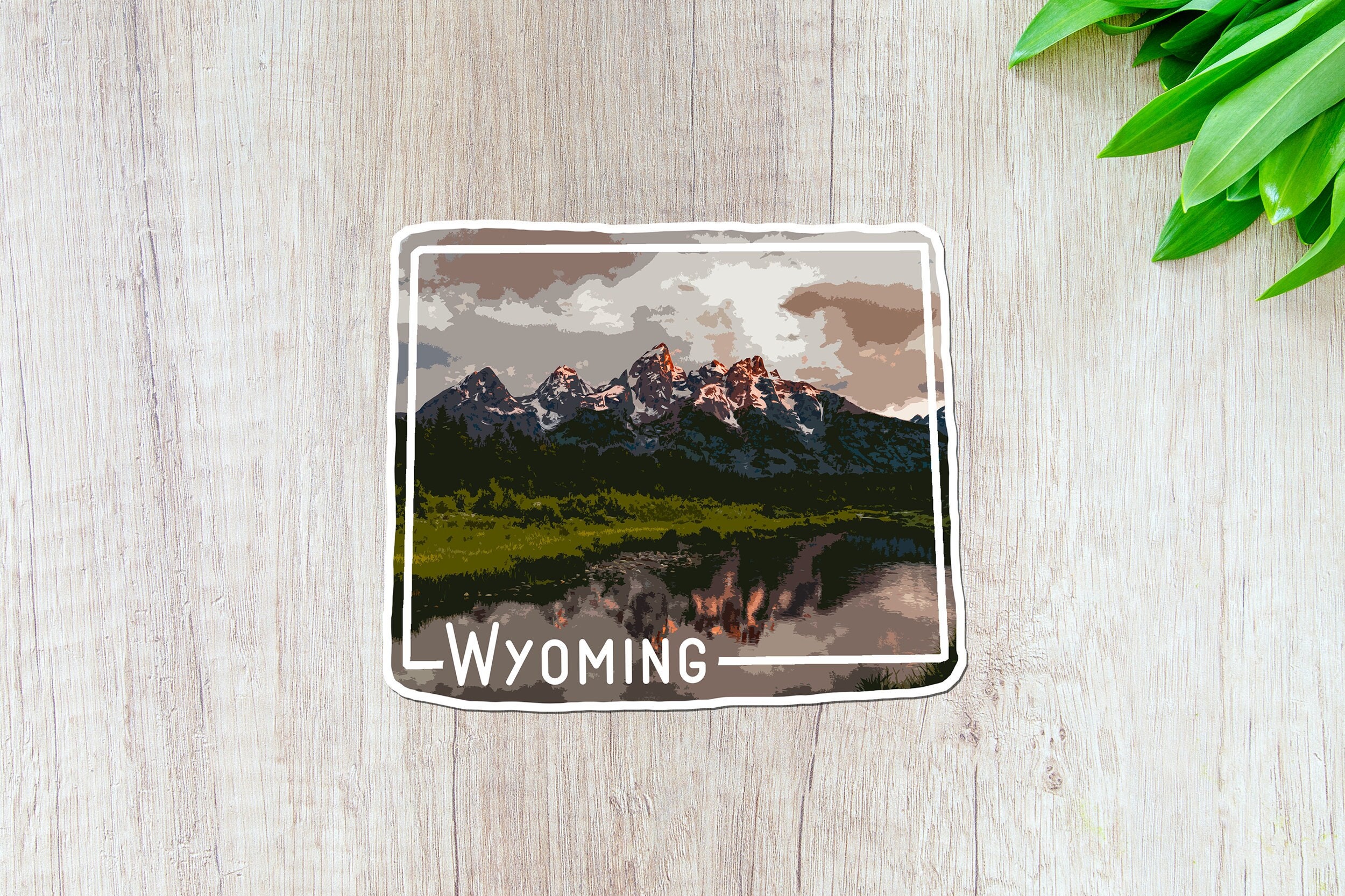 Wyoming State Sticker, Grand Teton, Western Art, Vinyl Decal, Gifts ...