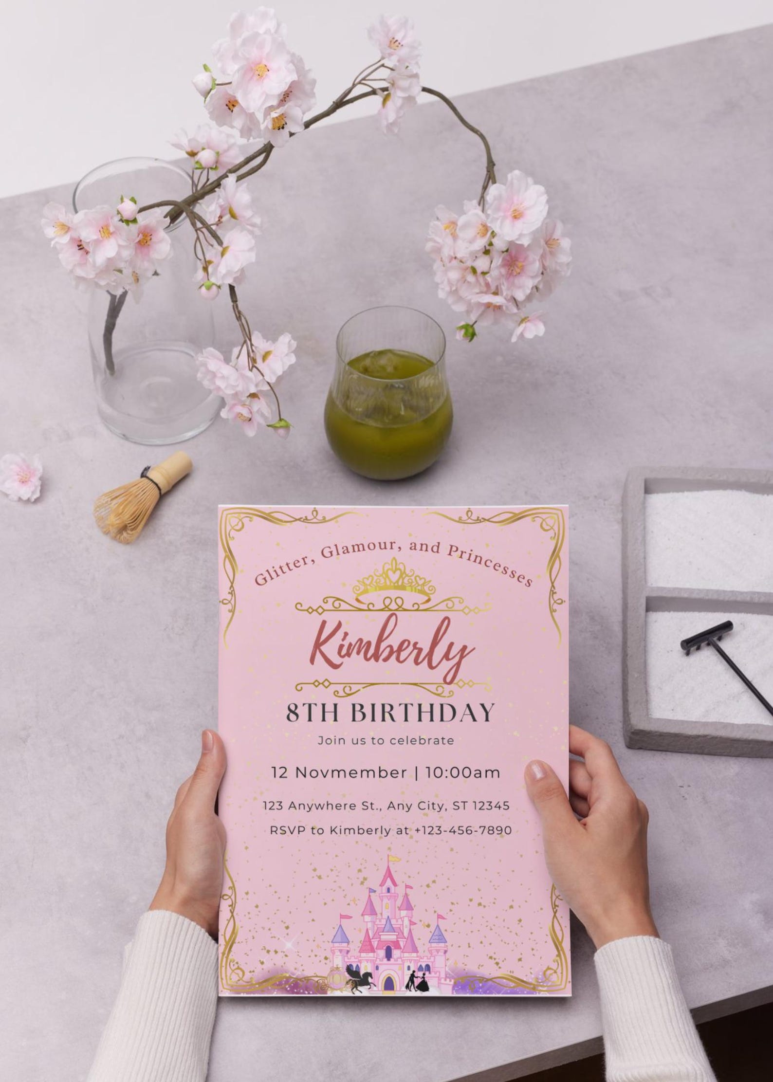 Customizable Digital Princess Party Invitation Editable Princess Theme ...