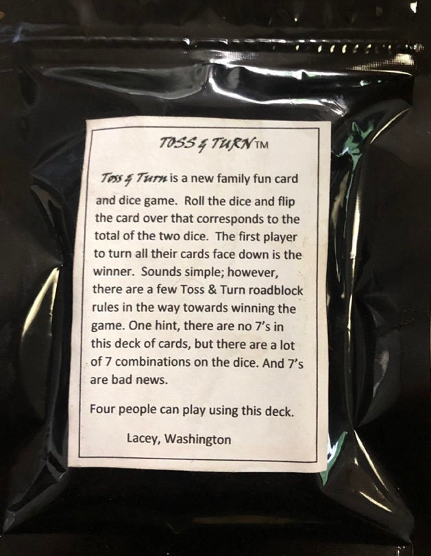 Card and Dice Game Called Toss & Turn - Etsy