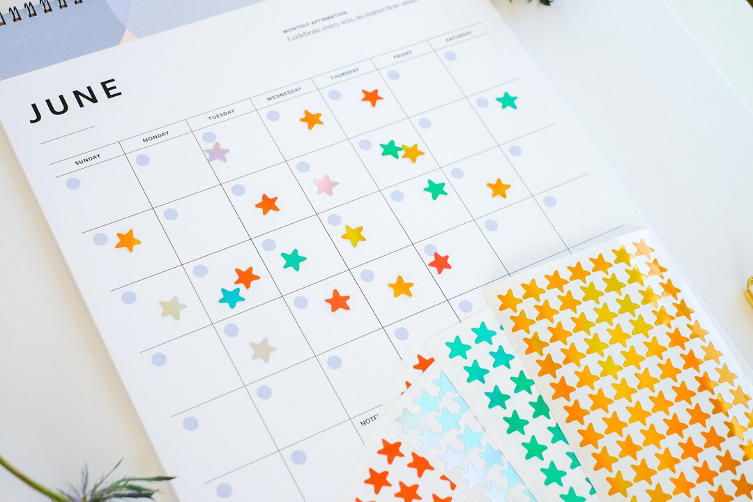 Monthly Habit Tracking Wall Calendar | Undated 12 Months | 11x17 ...