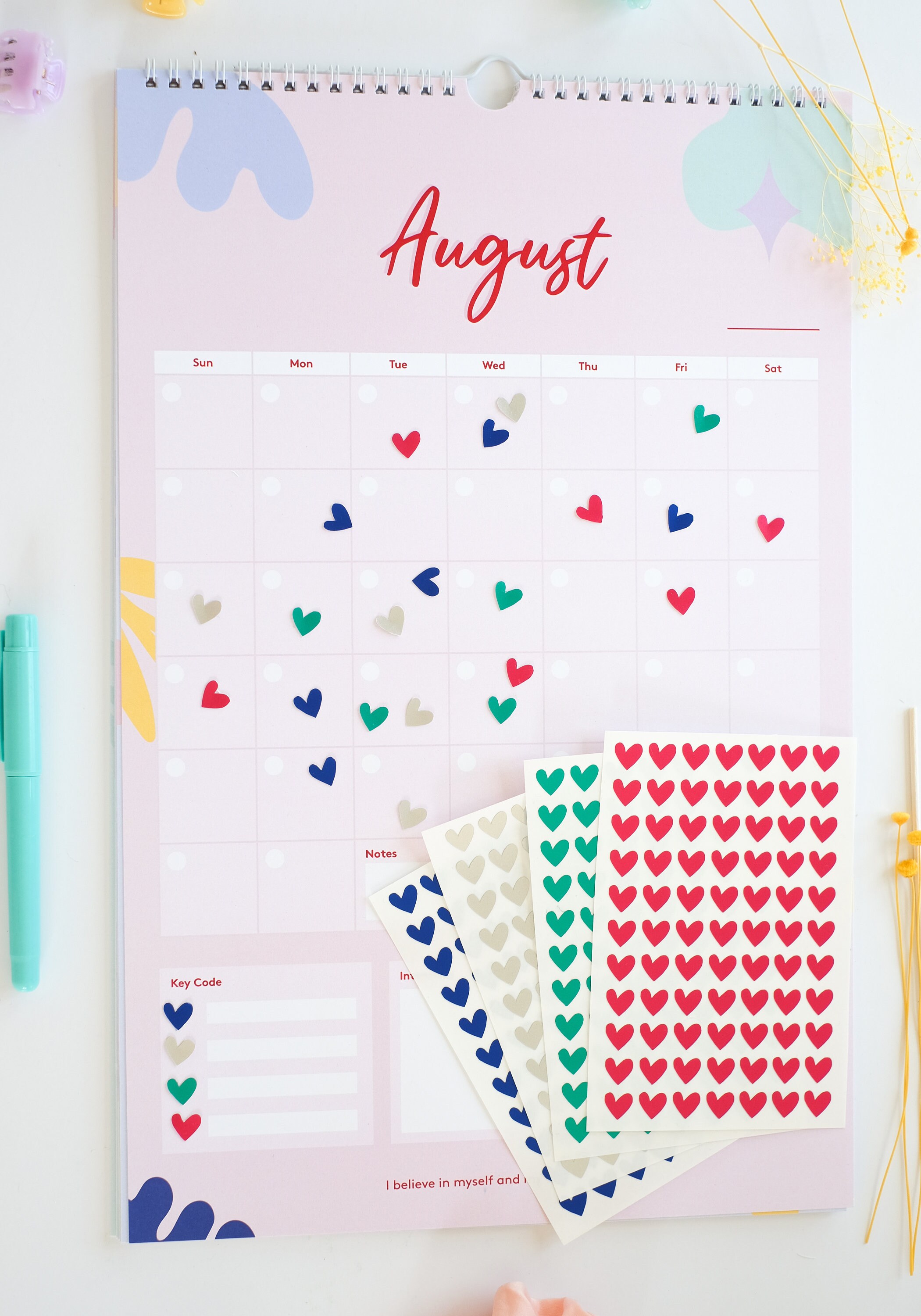 Monthly Habit Tracking Wall Calendar | Undated 12 Months | 11x17 ...