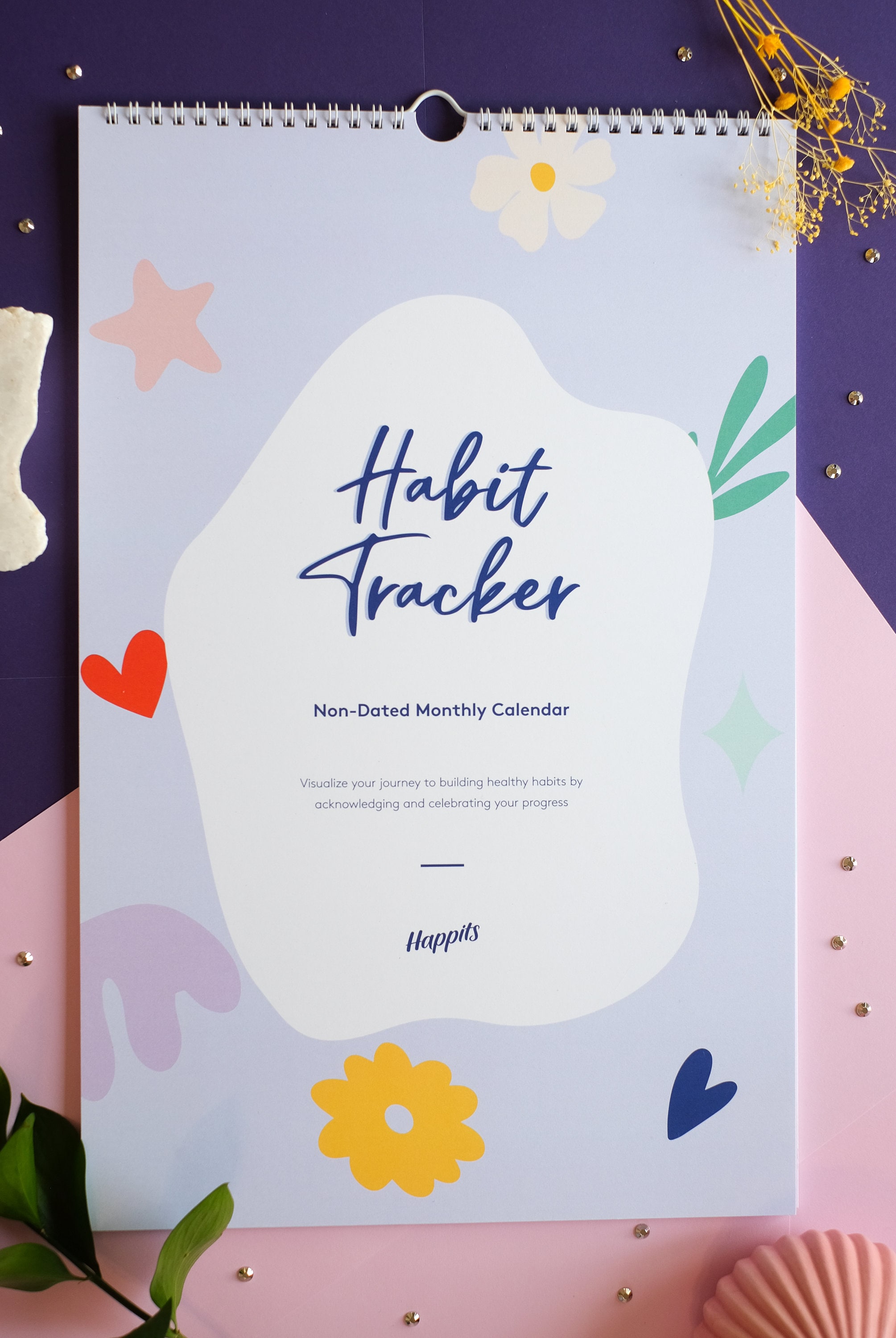 Monthly Habit Tracking Wall Calendar | Undated 12 Months | 11x17 ...