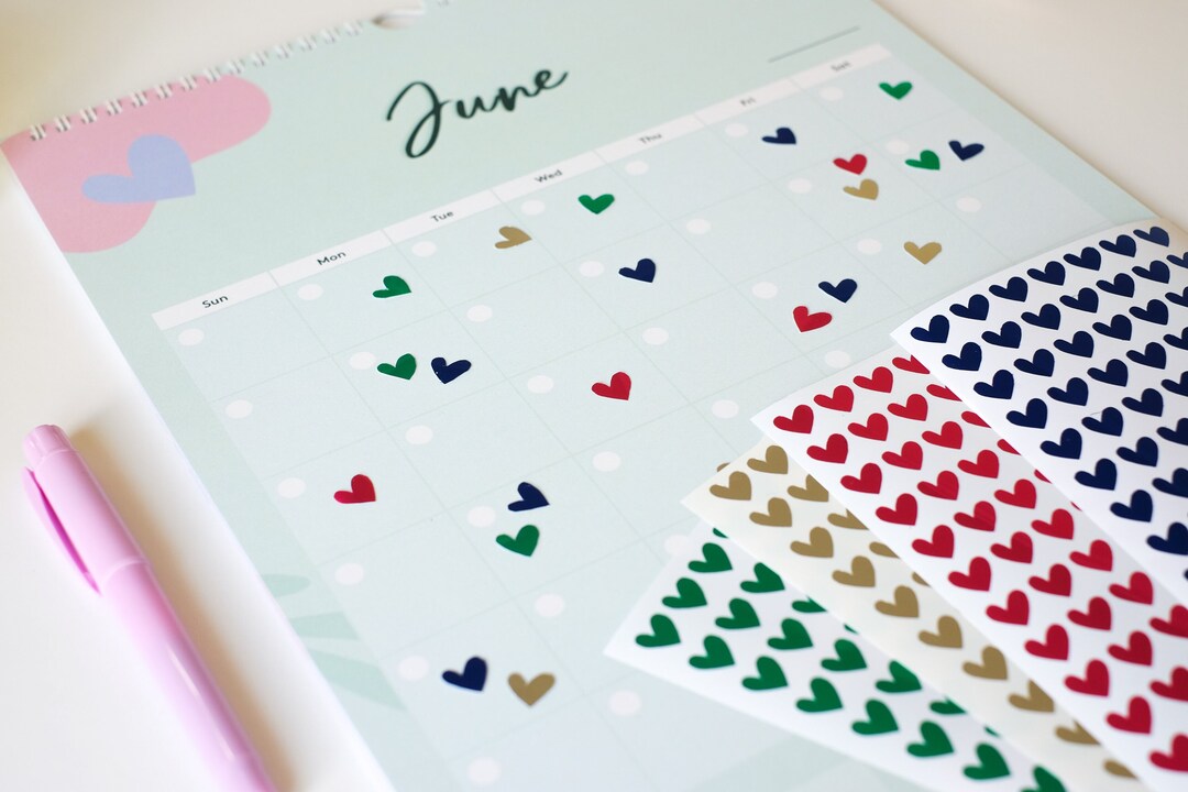 Monthly Habit Tracking Wall Calendar | Undated 12 Months | 11x17 ...