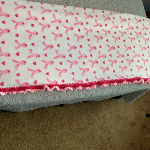 Pink Ribbon Fleece - Etsy