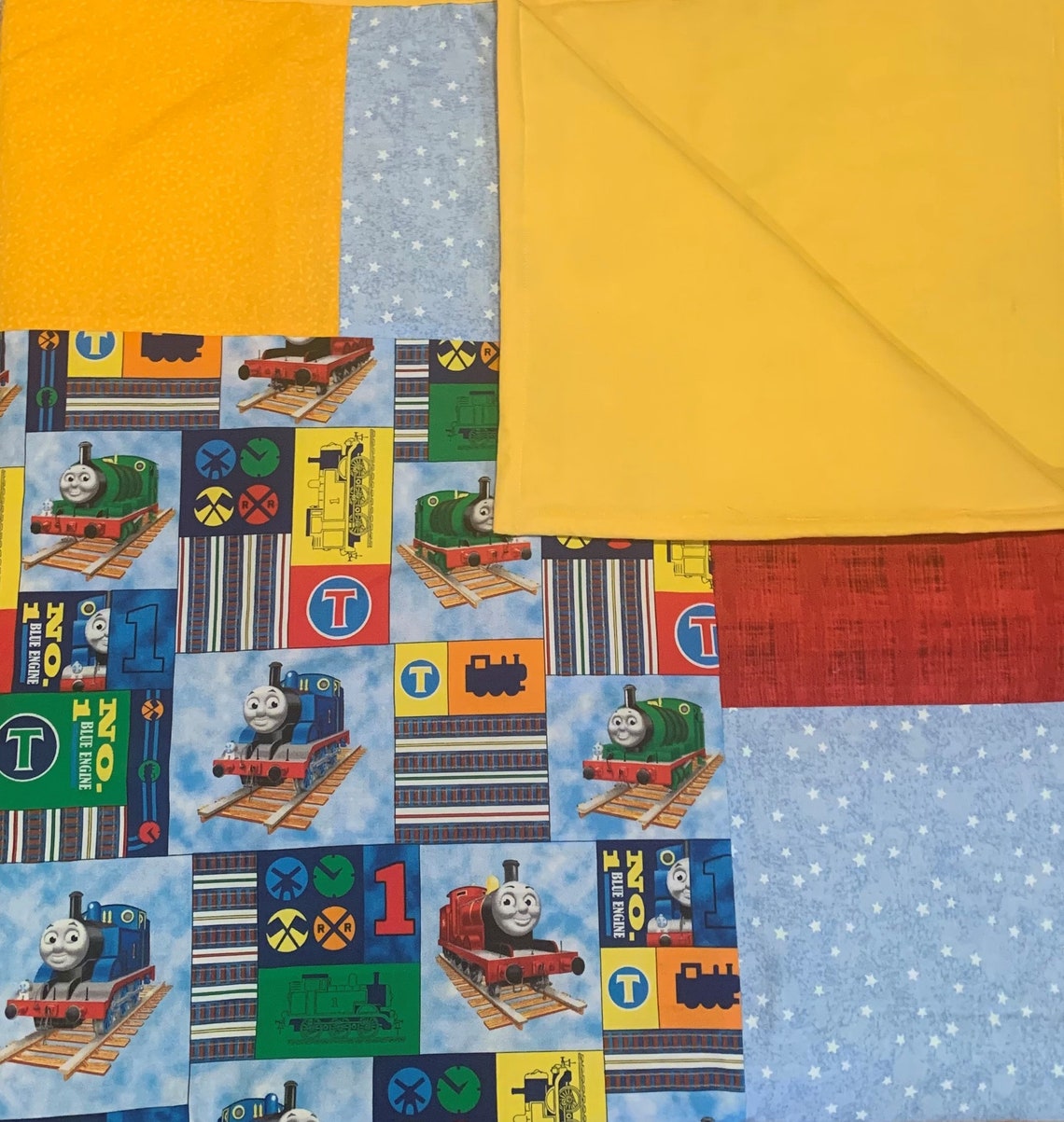 Thomas the Train Quilt toddler Bedding - Etsy