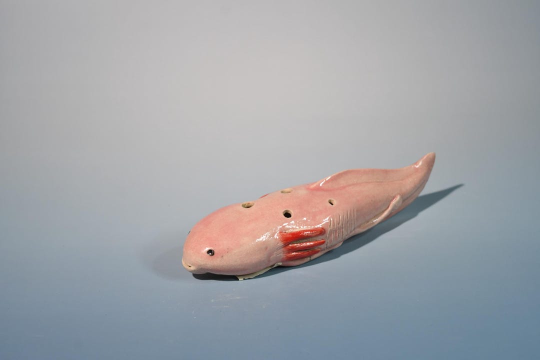 Handmade Ceramic Axolotl Flute in Key of B - Etsy