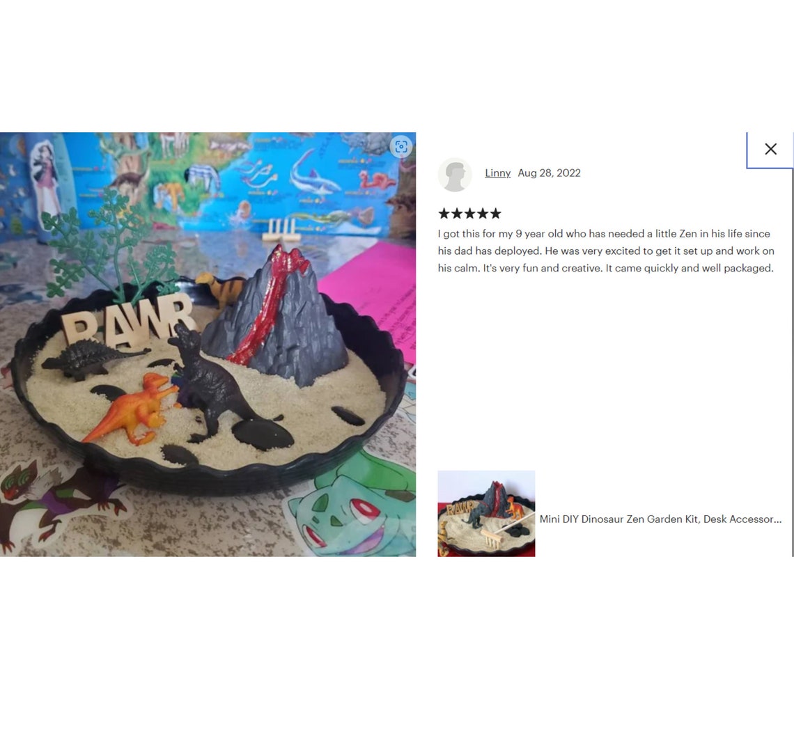 Mini DIY Dinosaur Zen Garden Kit Desk Accessory Christmas - Etsy