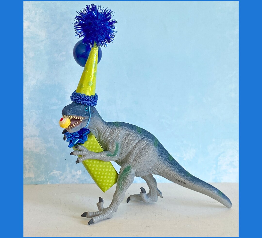 Dinosaur Cake Topper Green/blue Raptor Boy Dinosaur Birthday Party ...