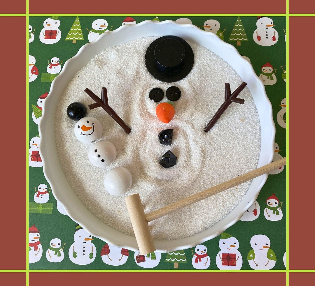 Mini DIY Christmas Zen Garden Kit SNOWMAN Figet Toy Snowman - Etsy