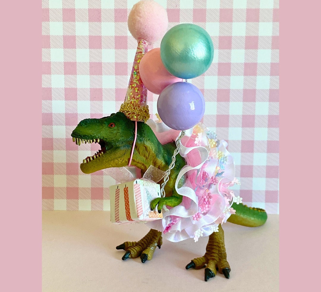 Dinosaur Cake Topper Dinosaur Birthday Girl, She-rex, T-rex Girl Dino ...