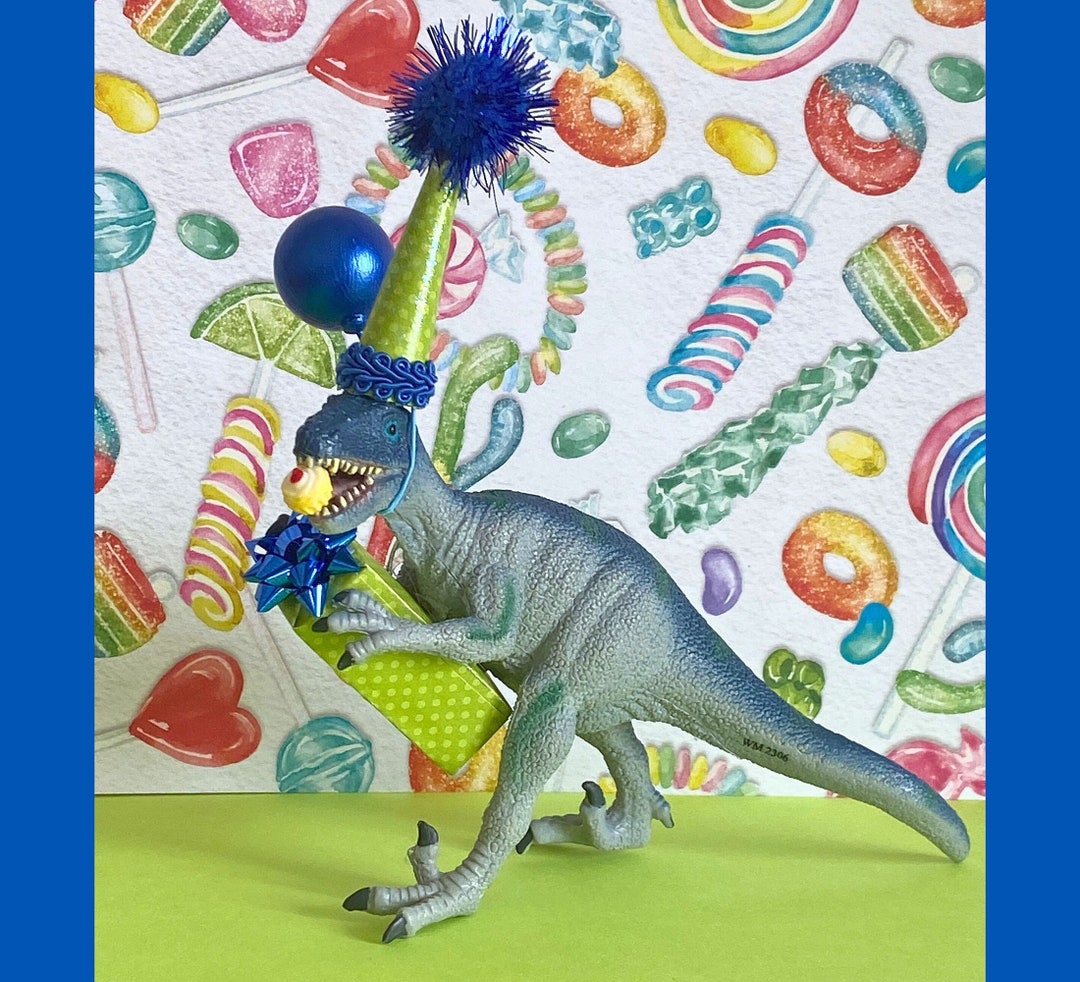 Dinosaur Cake Topper Green/blue Raptor Boy Dinosaur Birthday - Etsy