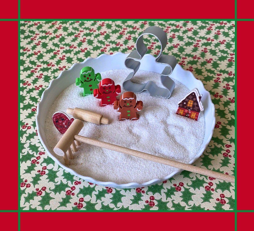 Mini DIY Christmas Zen Garden Kit GINGERBREAD Zen Desk - Etsy
