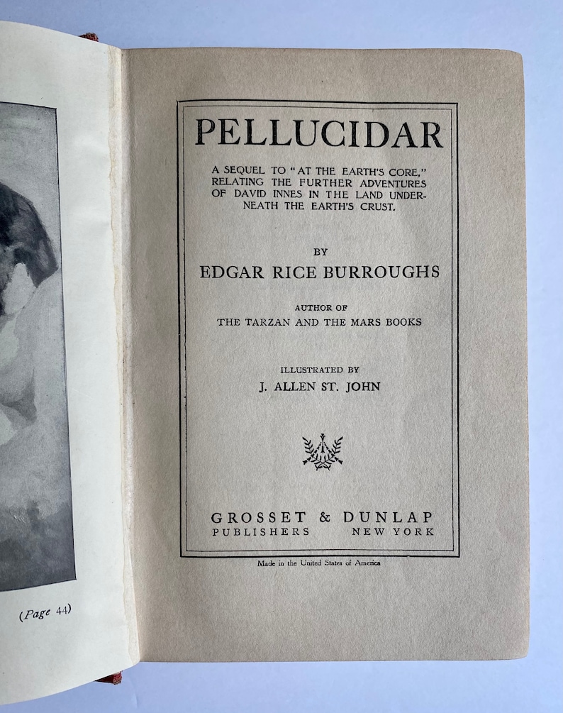 Pellucidar, 1923, Edgar Rice Burroughs - Etsy
