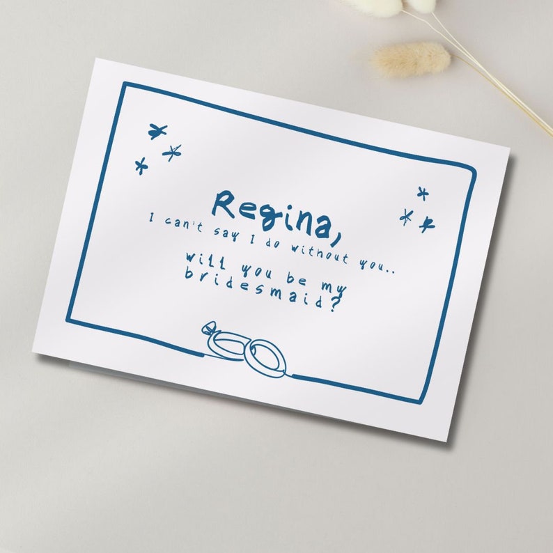 Bridesmaid Proposal Card, Canva Template, Editable Fun Card, Whimsical ...