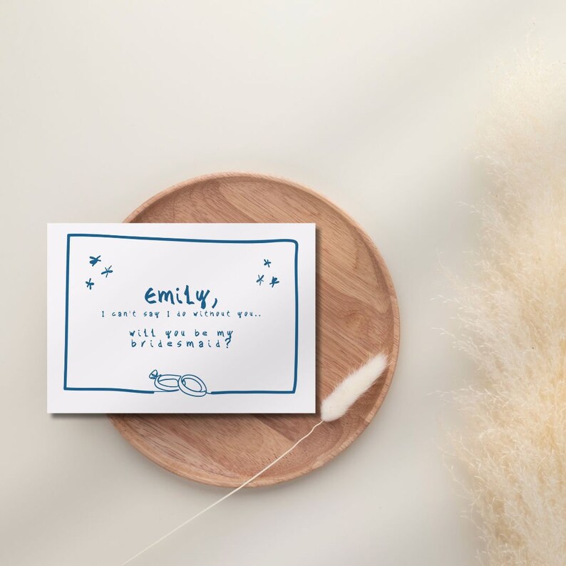 Bridesmaid Proposal Card, Canva Template, Editable Fun Card, Whimsical ...