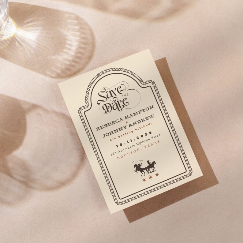 Modern Western Wedding Invitation, Printable Ranch Invites ...