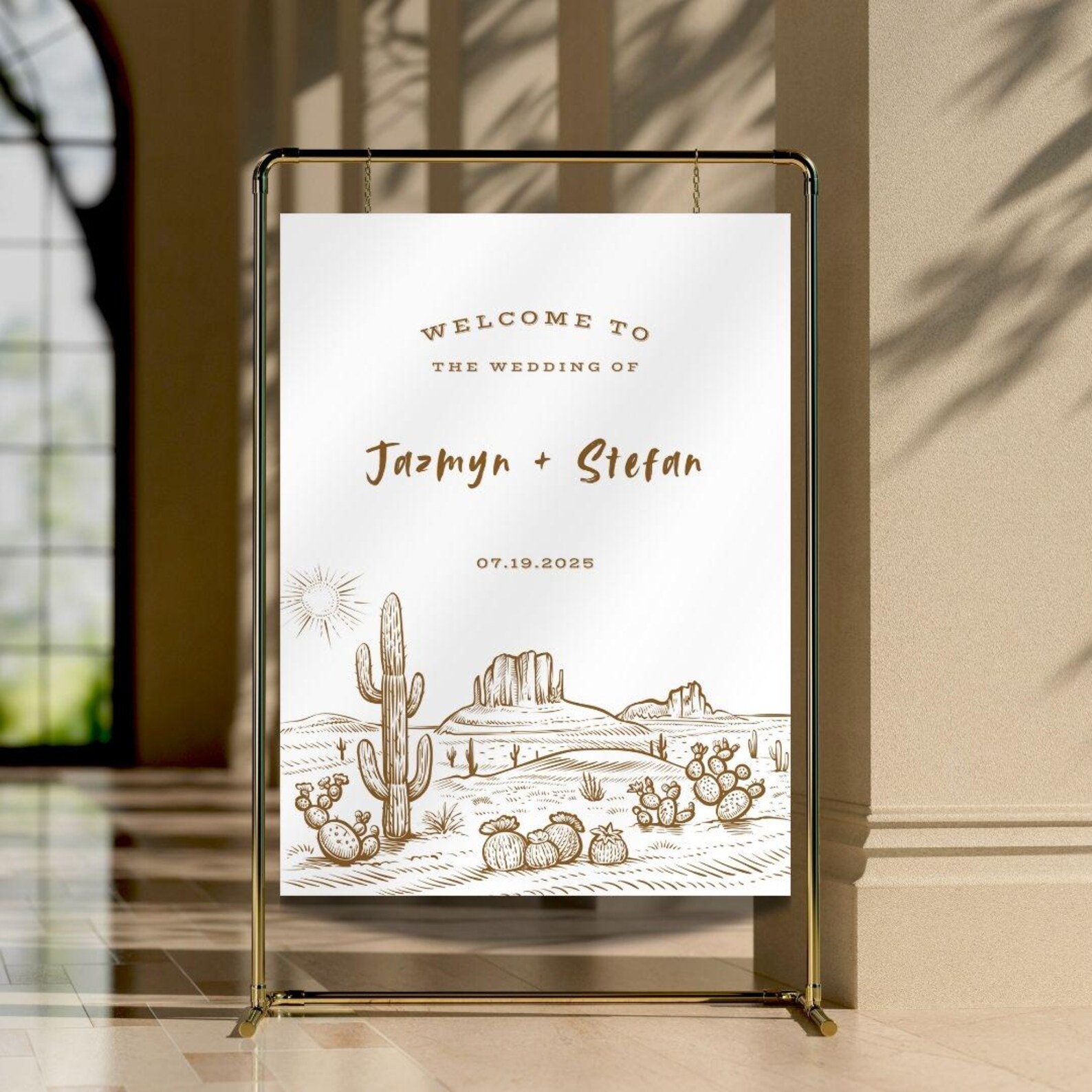 Editable Western Wedding Welcome Sign, Canva Template, Modern Western ...