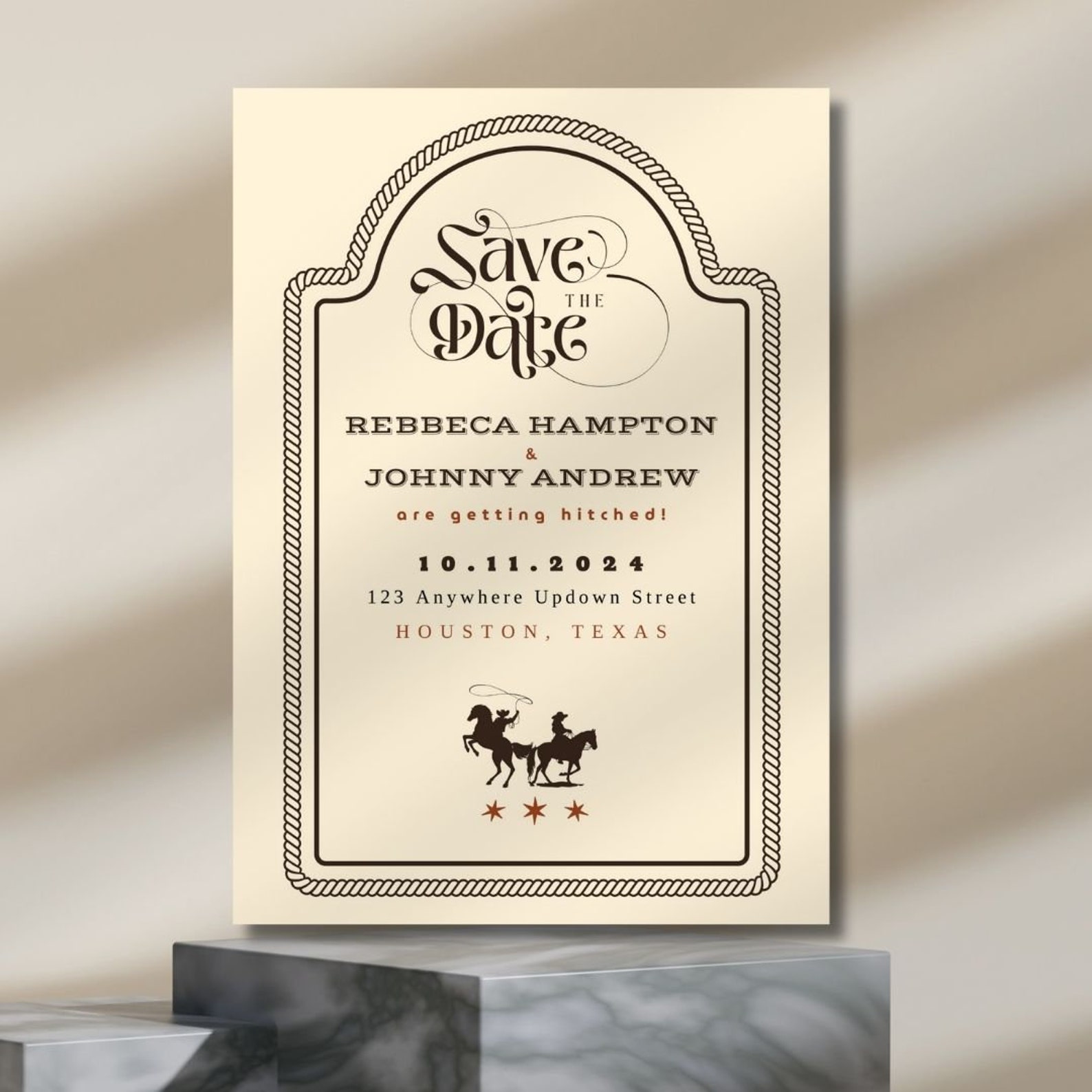 Modern Western Wedding Invitation, Printable Ranch Invites ...