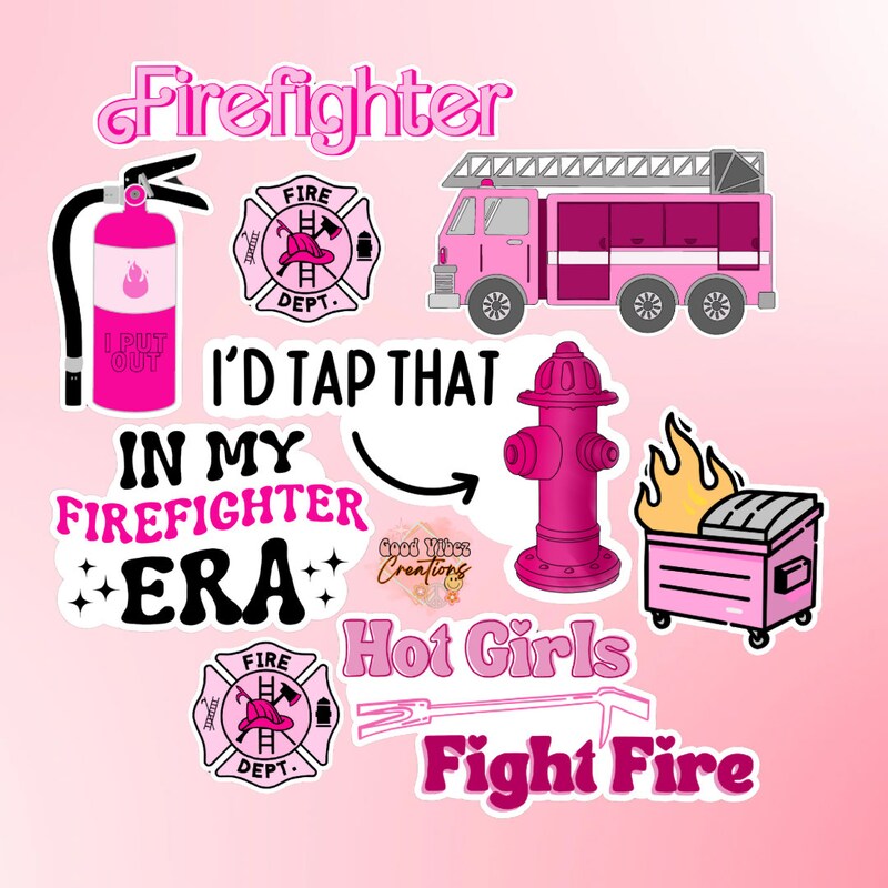 Firefighter Stickers - Etsy