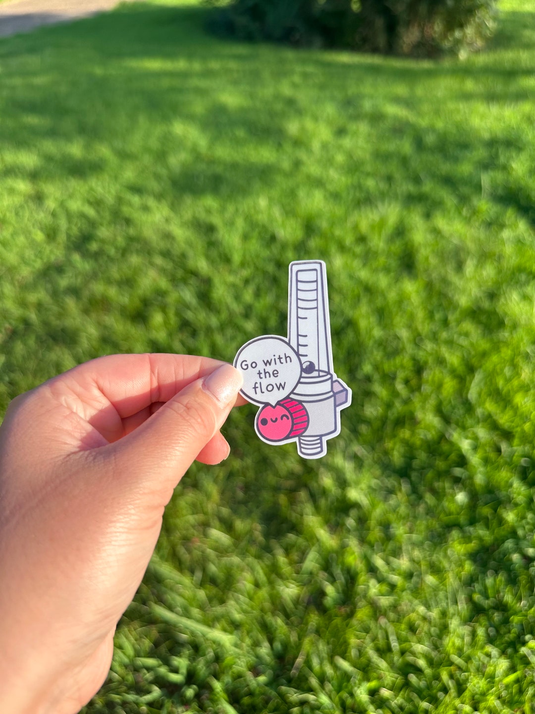 Go With the Flow Sticker pink - Etsy