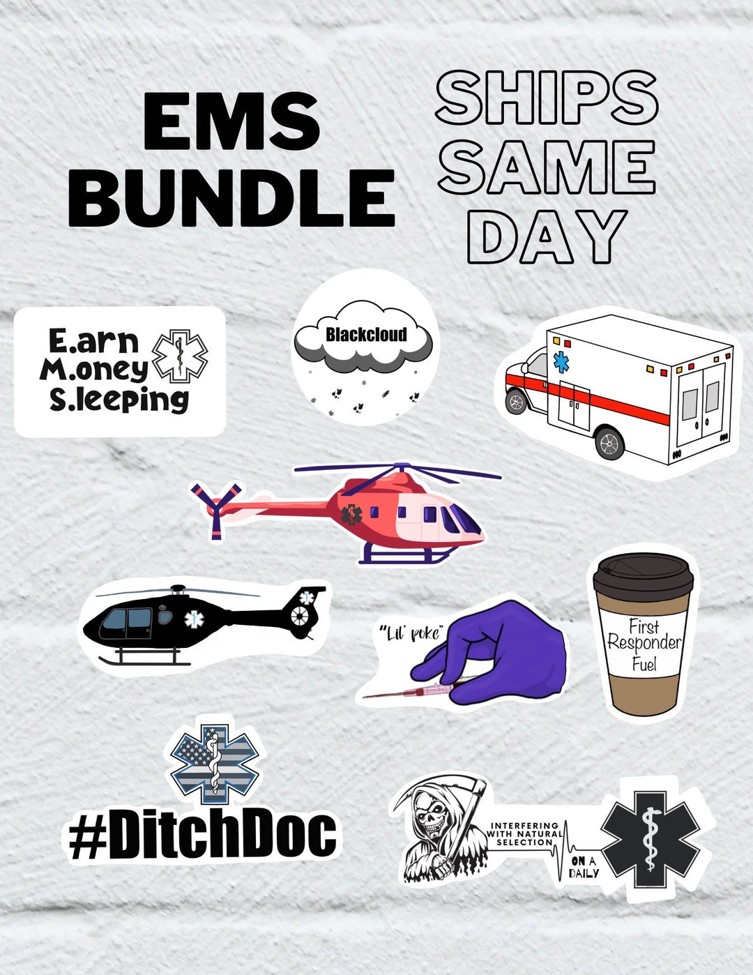 Emt Sticker Bundle, Paramedic Gift, Paramedic Sticker, Ems Sticker, Emt ...