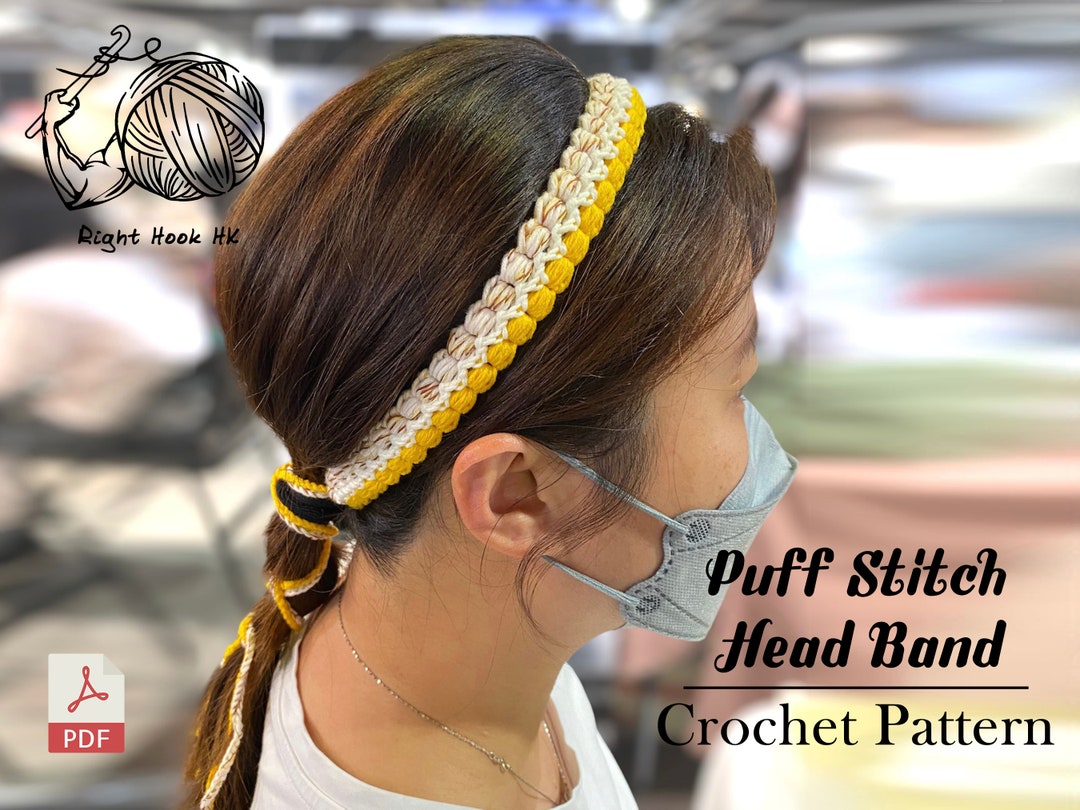 Crochet Pattern: Puff Stitch Head Band, Instant Download PDF Tutorial ...