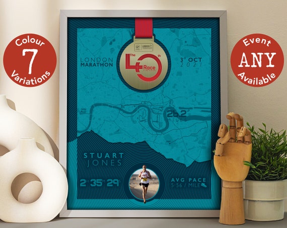 Personalised Running Medal Display Frame Any Event Available | Etsy