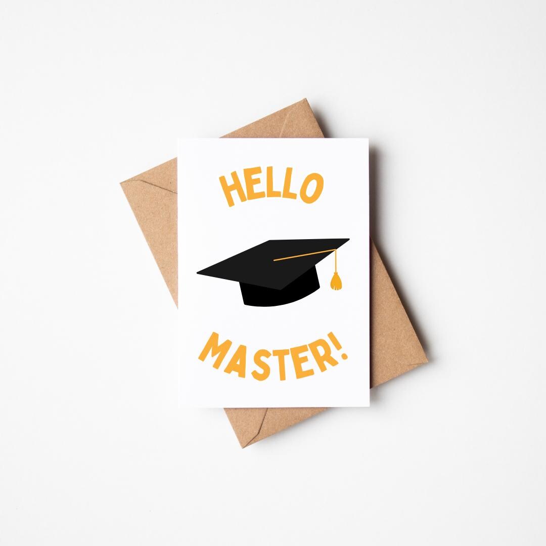 Hello Master Graduate Student Masters Degree Funny Blank Card - Etsy