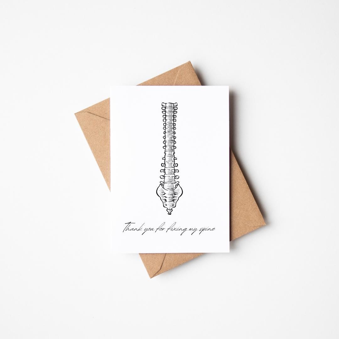 Thank You for Fixing My Spine Chiropractor Card Funny Orthopedic Spine ...