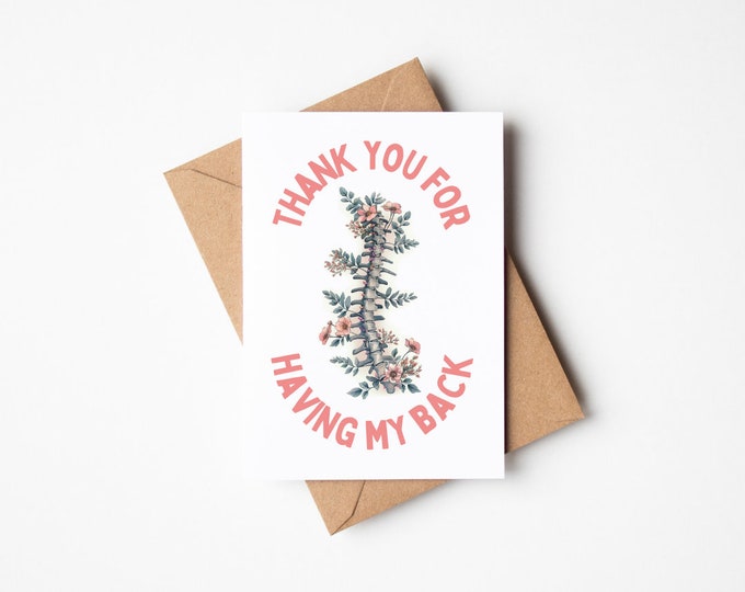Thanks for Having My Back Greeting Card - Etsy