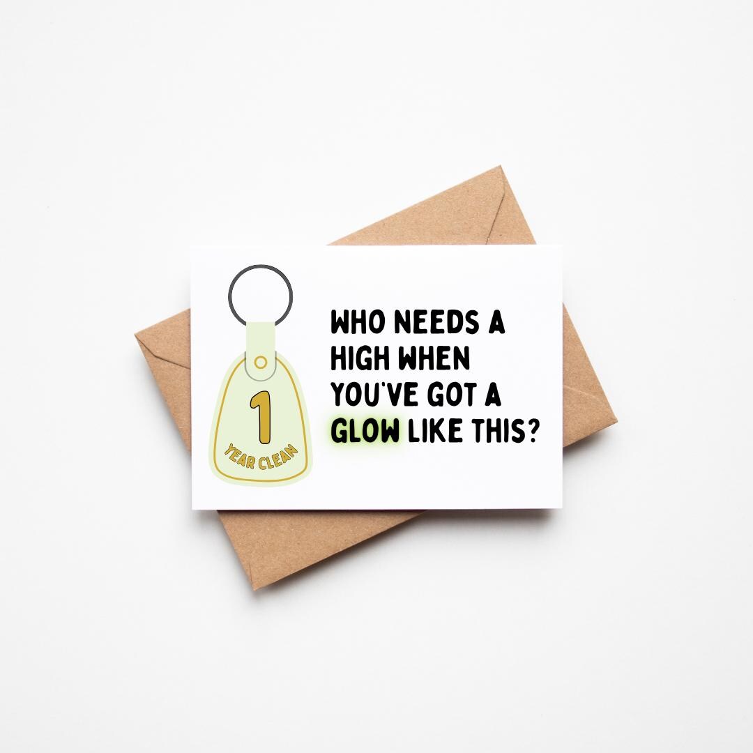 1 Year Clean – Recovery Clean Time Milestone Key Chain Card Recovery ...