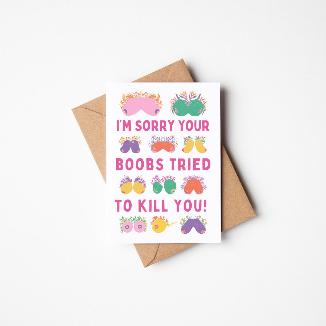 I'm Sorry Your Boobs Tried to Kill You! Breast Surgeon Card Funny ...