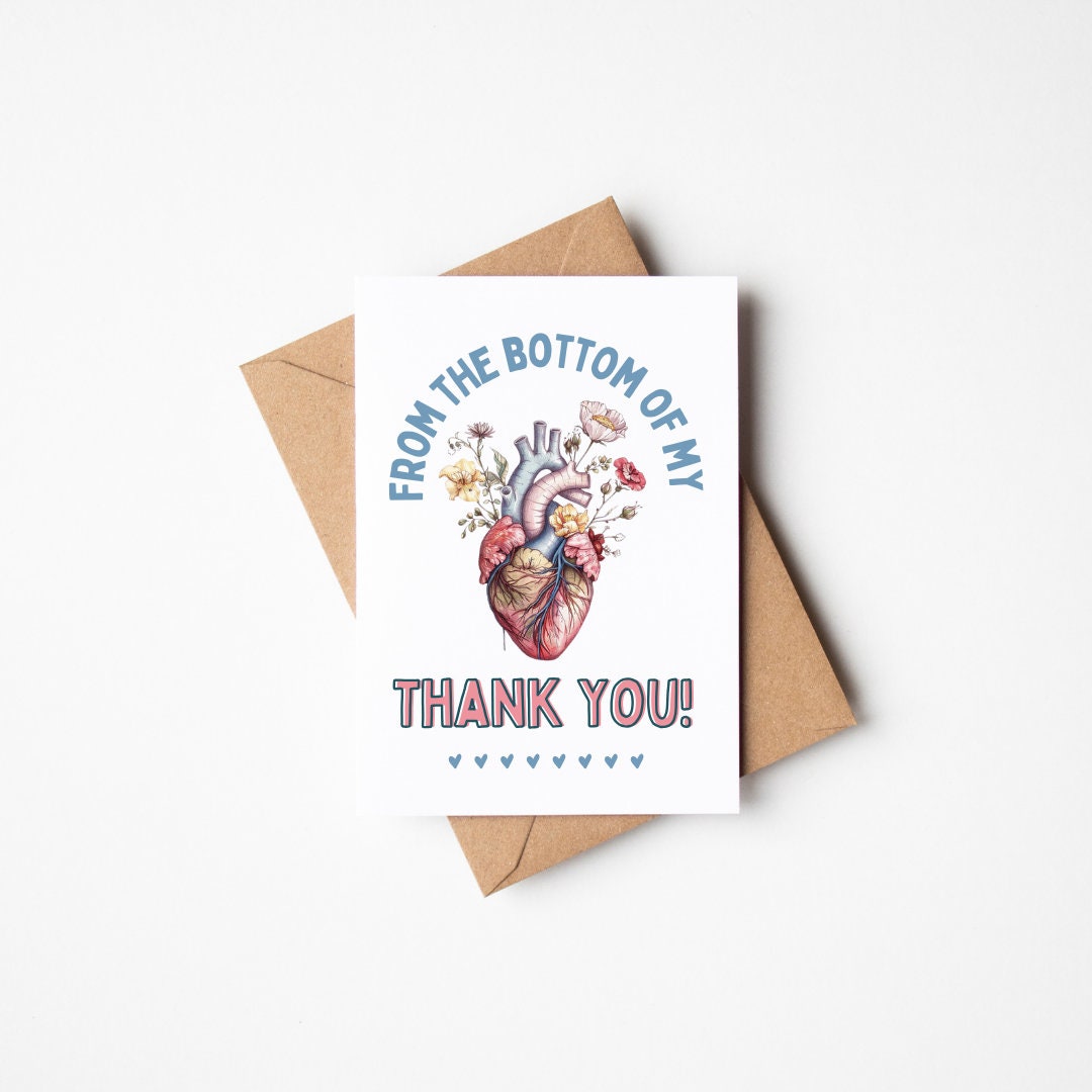 From the Bottom of My Heart Thank You Cardiologist Card Funny ...