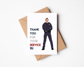 Thank You for Your Service Fire Fighter Greeting Card First Responder ...