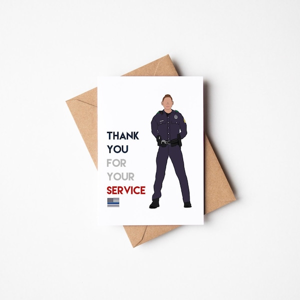 Thank You Cards for Police Officer - Etsy