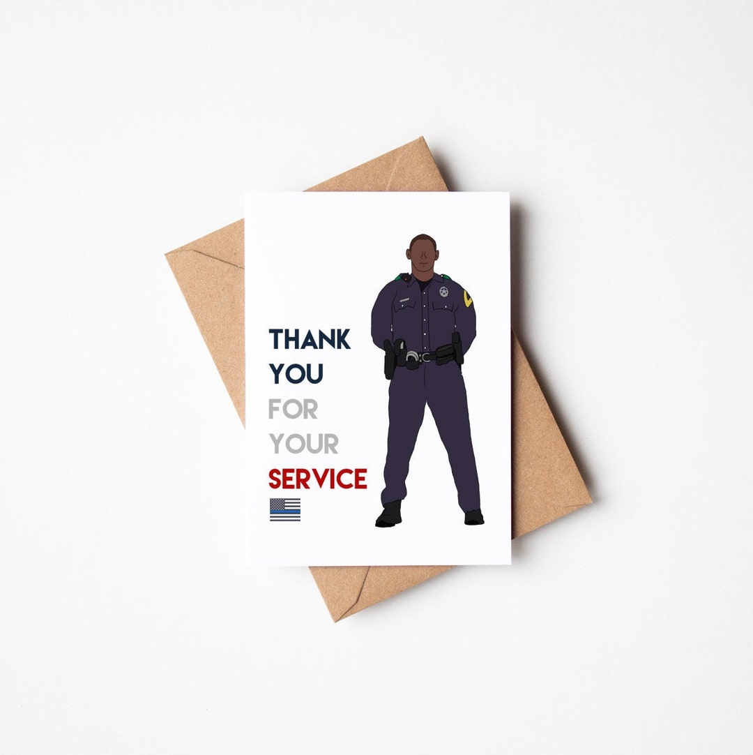 Thank You for Your Service Policeman Greeting Card First Responder ...