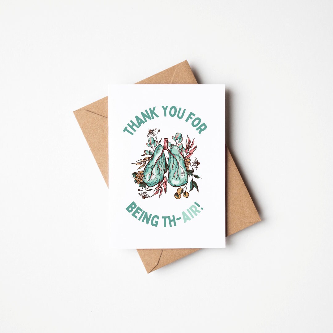 Thank You for Being Th-air Pulmonologist Thank You Card Funny Lung ...
