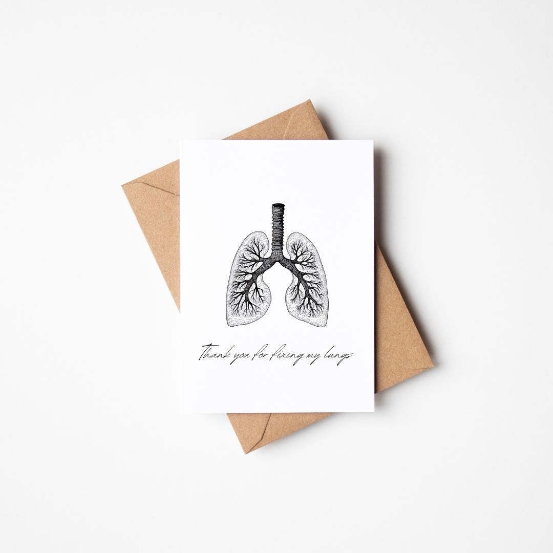 Thank You for Fixing My Lungs Pulmonologist Thank You Card Funny Lung ...