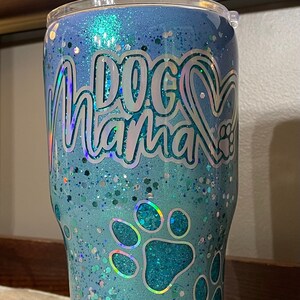 Dog Mama Peek-a-boo / Paw Prints / 20oz Skinny OR 30oz Curve Tumbler ...