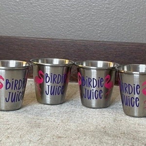 Golf Birdie Juice 15ml Jigger Shot Glasses X4 / Stainless Steel / Set ...