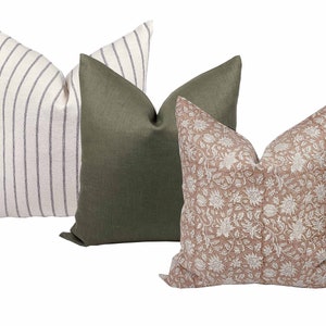 EMBER | Designer Soft Rust Linen Pillow Cover, Block Print Pillow, Warm ...